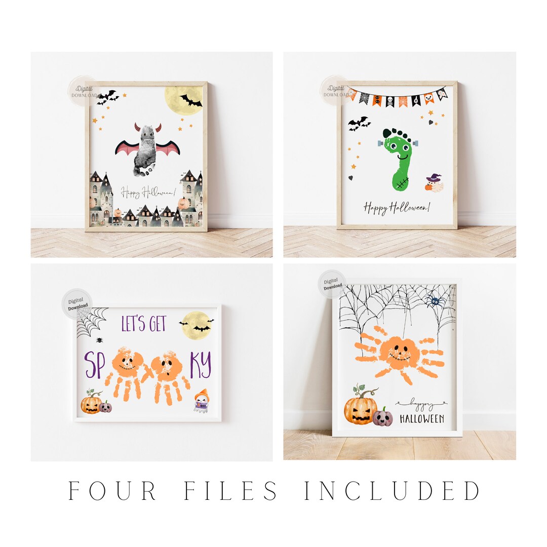 Halloween Handprint Footprint Pack / Craft Art Baby Toddler Set / Kit ...