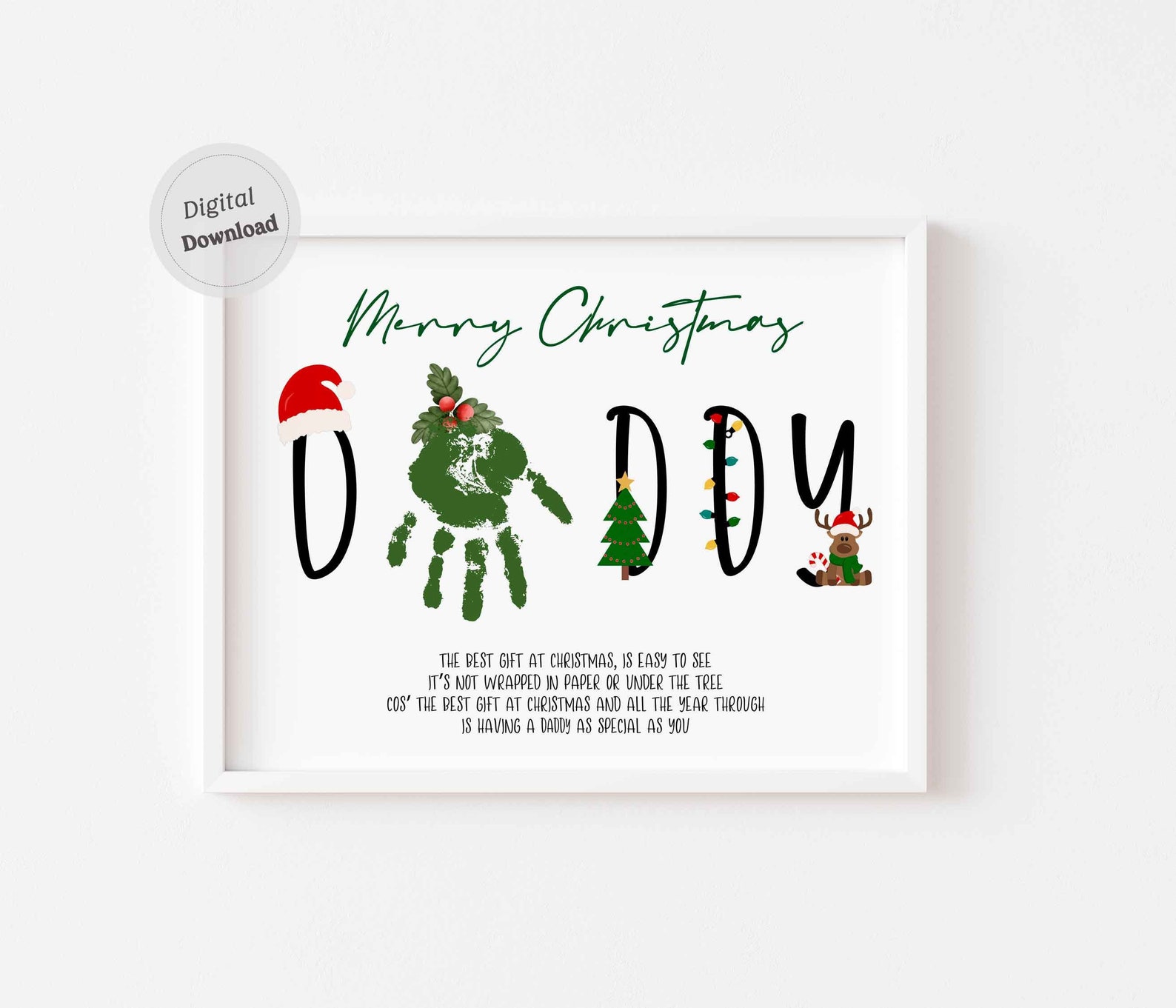 Daddy Handprint Christmas Poem Baby Hands Printable Gift Xmas - Etsy