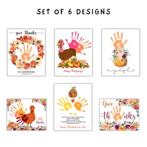 Thanksgiving Handprint and Footprint Art Crafts Bundle / Turkey Craft ...