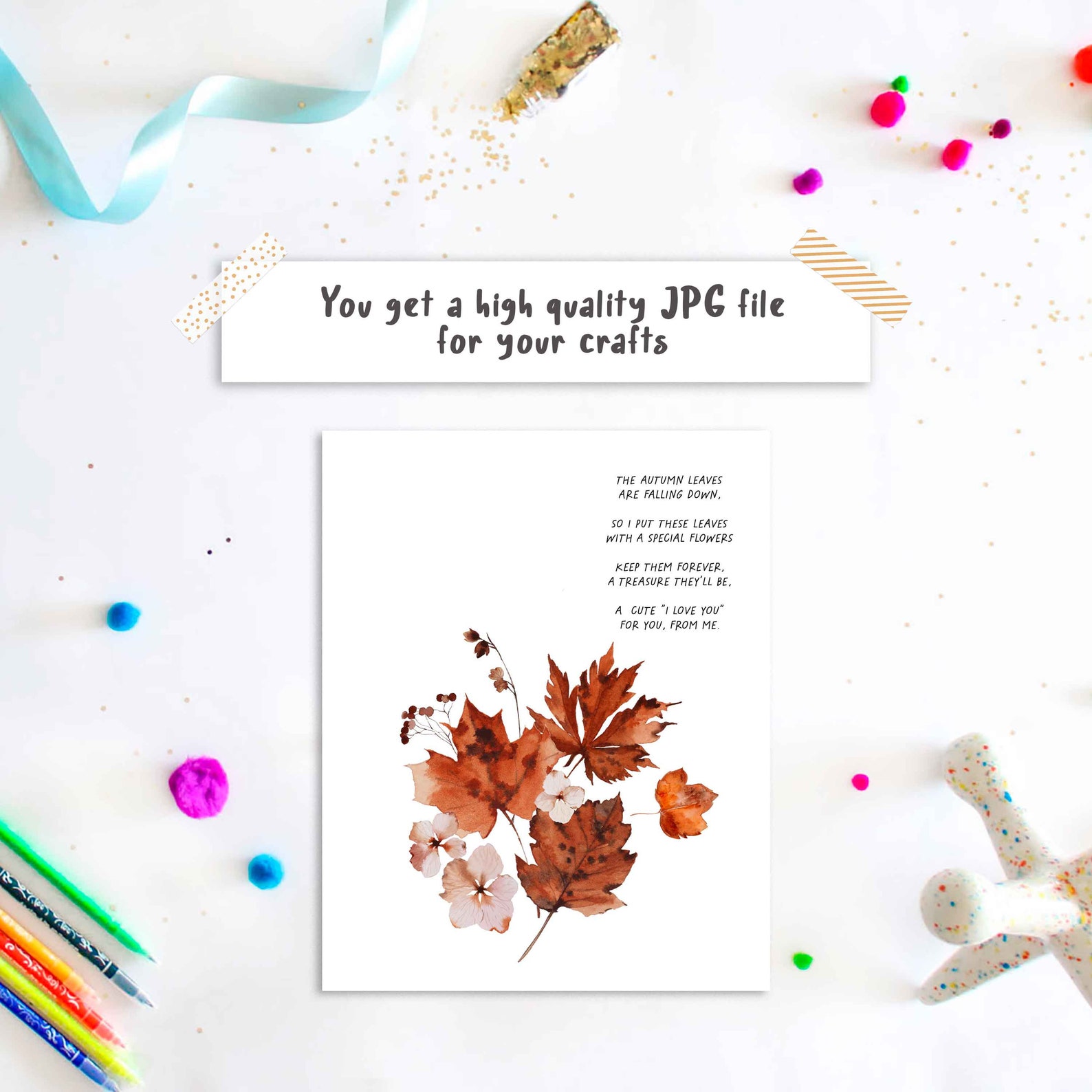 Fall Leaves Handprint Poem Printable Handprint Flowers Crafts - Etsy