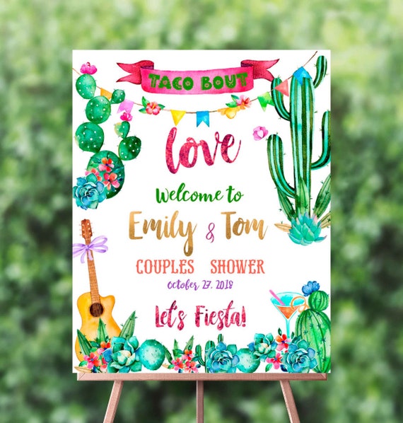 Taco Bout Love Welcome Sign Fiesta Bridal Shower Sign Couples | Etsy
