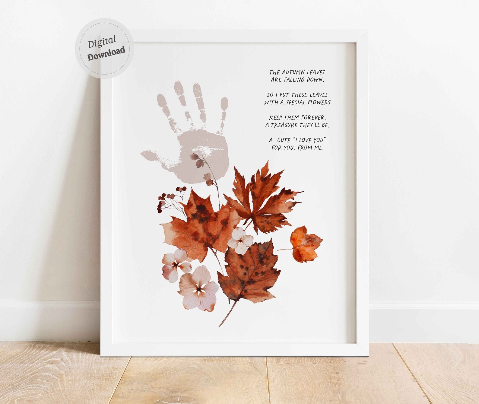 Fall Leaves Handprint Poem Printable Handprint Flowers Crafts - Etsy