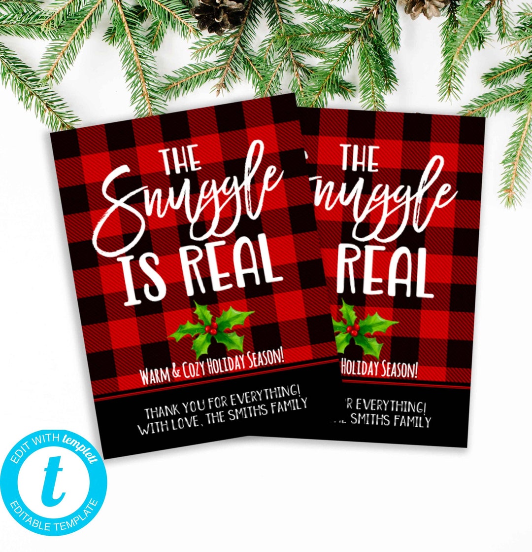 The Snuggle is Real Gift Tag Mitten Sock Blanket Gift Tags Christmas ...