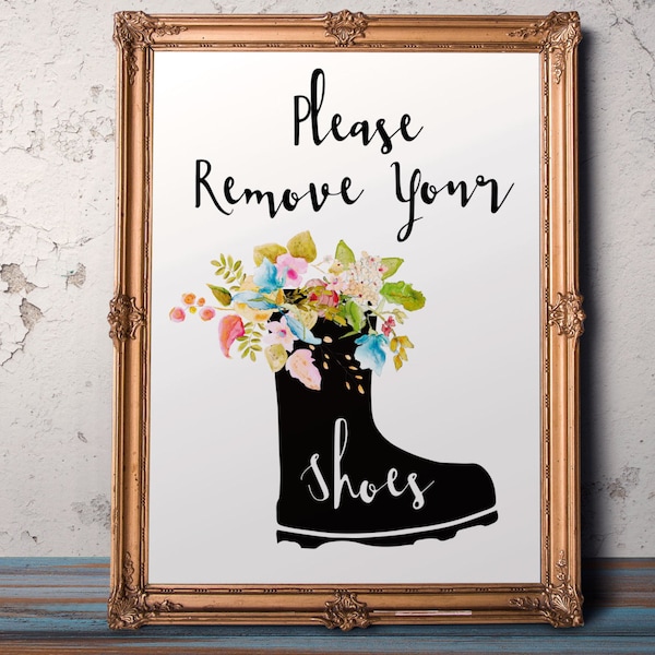 Take Shoes off Sign - Etsy