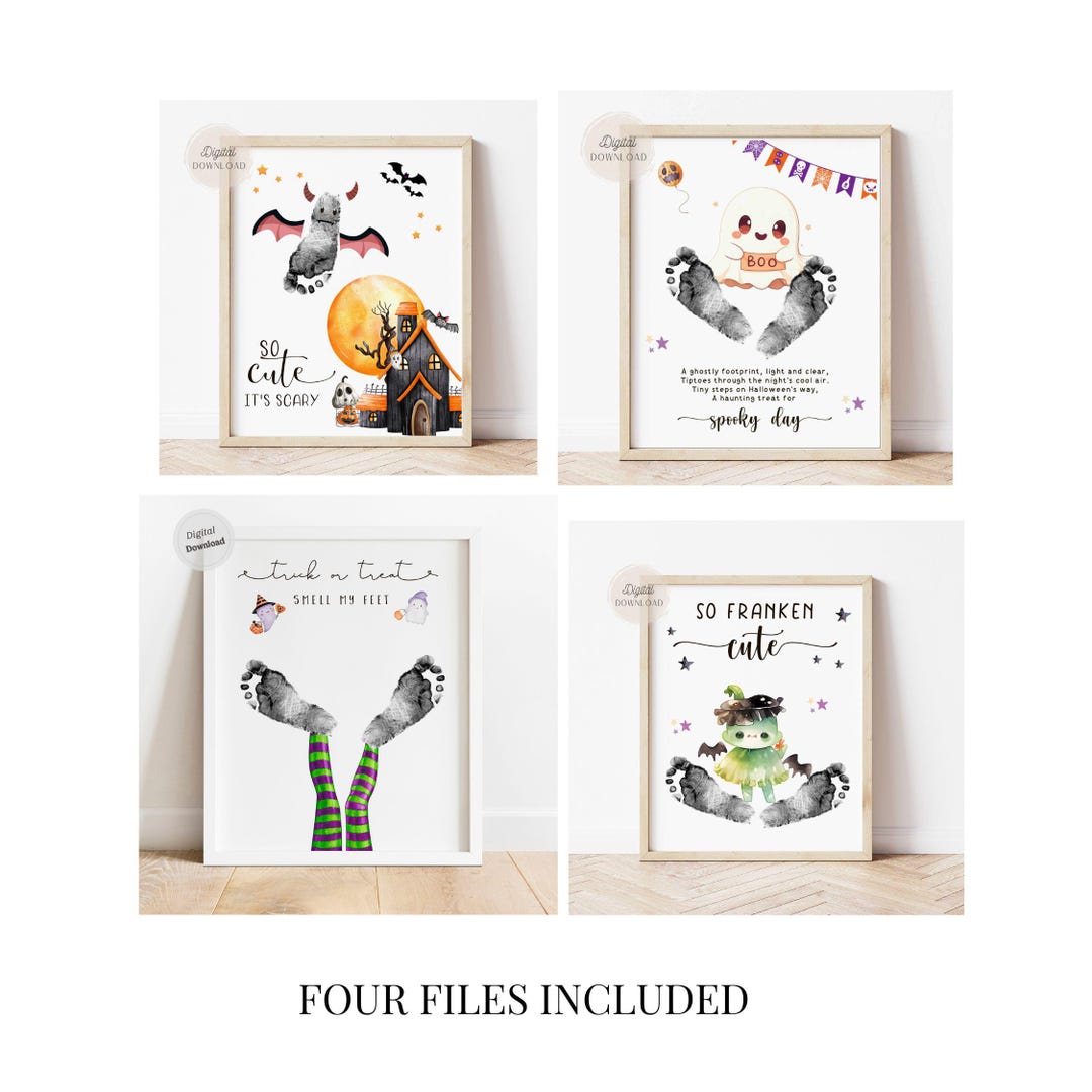 Halloween Handprint Craft, Ghost, Bat, Franken, Smell My Feet ...