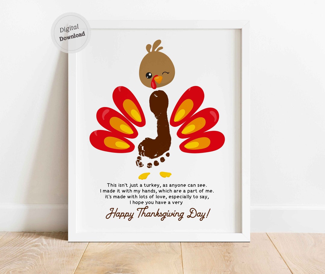 Thanksgiving Handprint Poem Turkey Handprint Art Template Printable ...