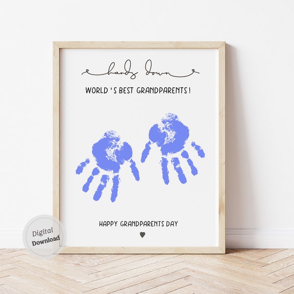 Grandparents Day Handprint Printable - Etsy