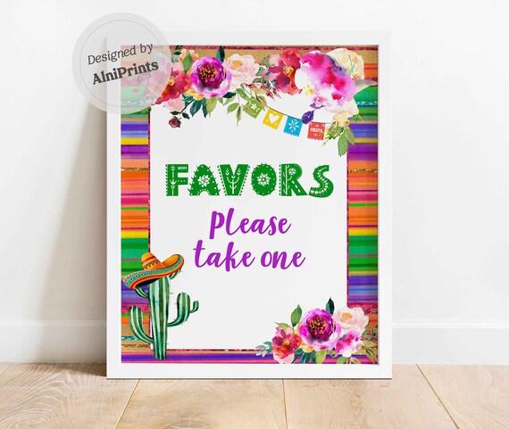 Printable Favor Sign Fiesta Favor Table Signage Download - Etsy