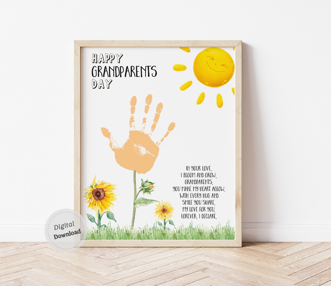 Grandparents Day Handprint Grandparents Poem Footprint Art Printable ...