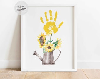 Sunflower Sunshine Handprint Printable Footprint Art Daycare - Etsy