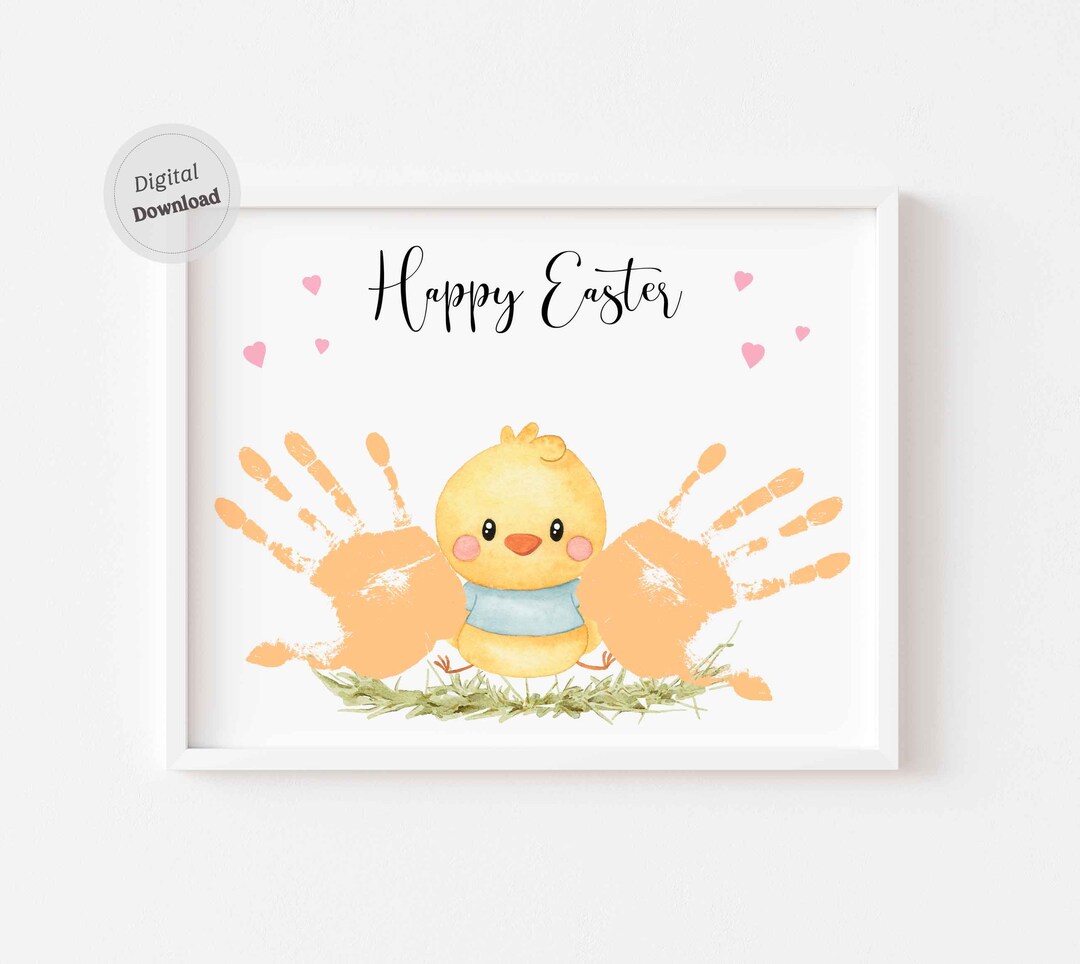 Chick Handprint Art Easter Handprint Printable Art Template for Kids ...