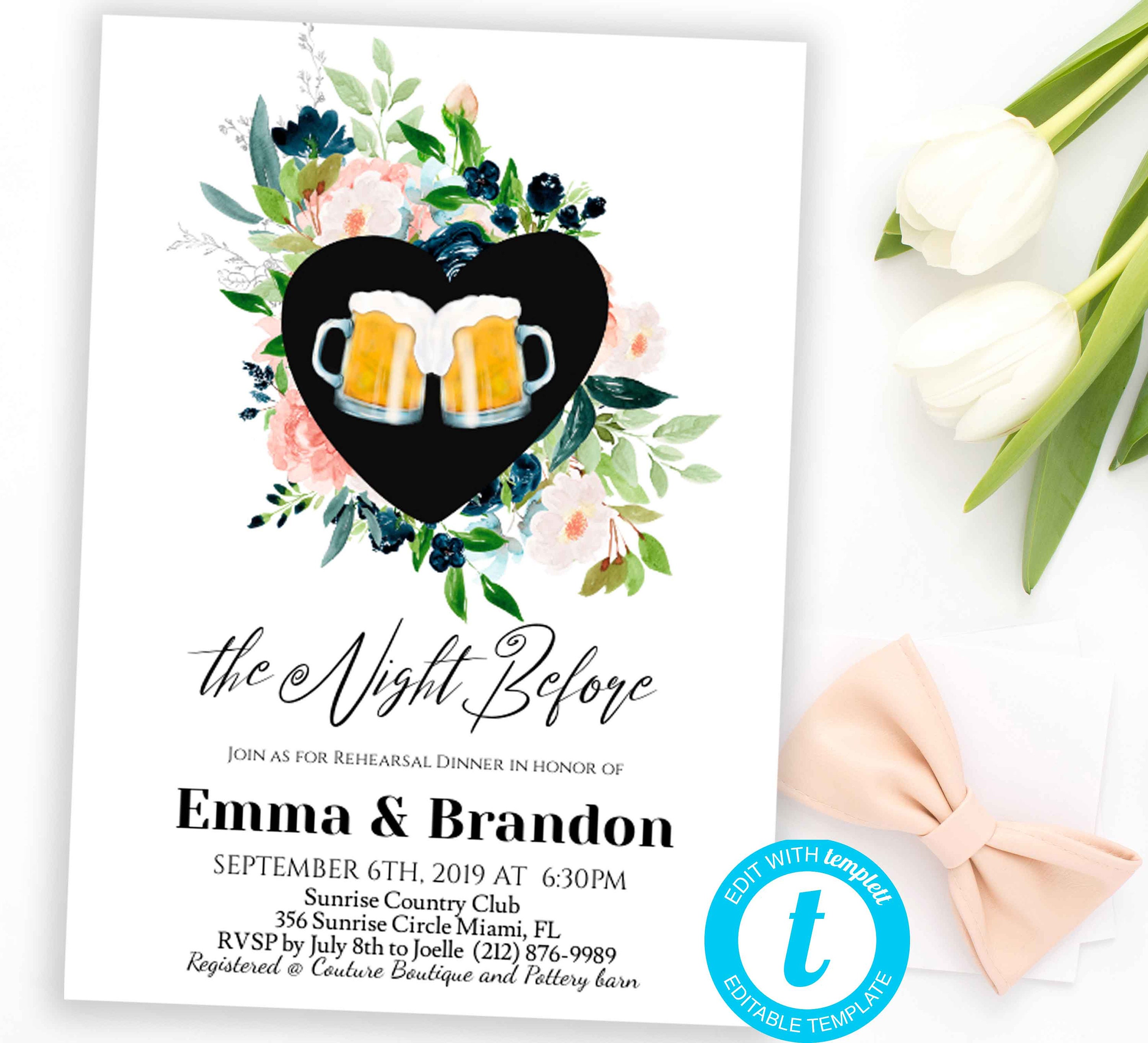 Invitations Rehearsal Dinner invite the Night Before Pumpkin Couples ...