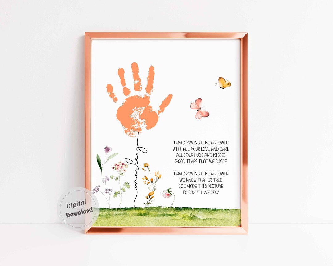 I'am Growing Like a Flower Handprint Poem With Name Template ...
