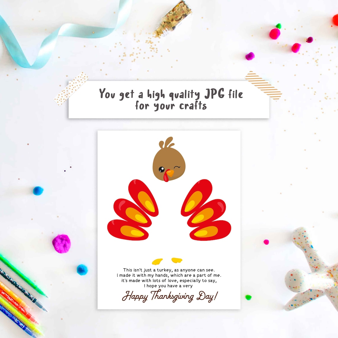 Thanksgiving Handprint Poem Turkey Handprint Art Template - Etsy