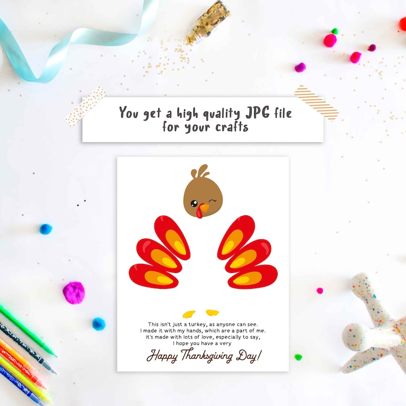 Thanksgiving Handprint Poem Turkey Handprint Art Template - Etsy
