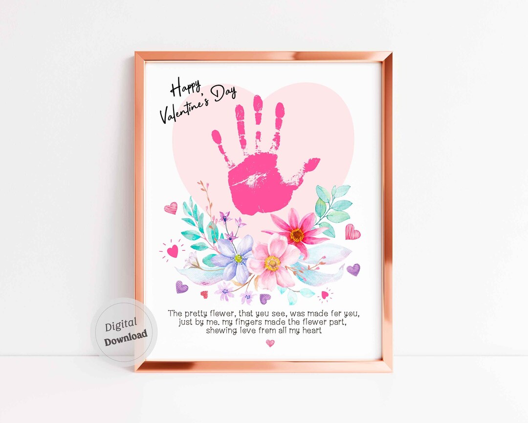 Valentine Handprint Poem Baby Handprint Art Printable Download DIY ...