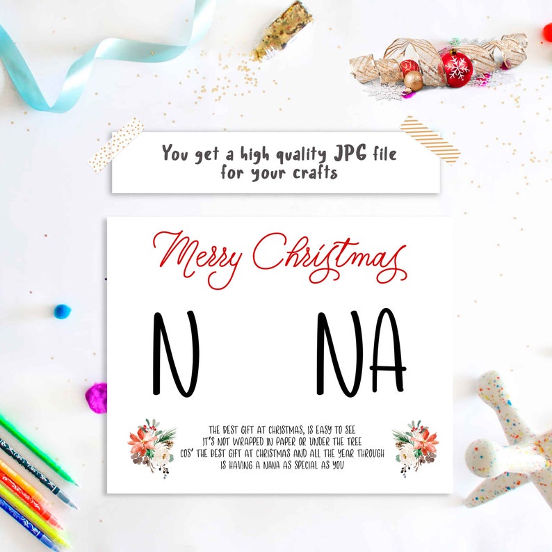 Christmas Handprint Poem for Nana Baby Xmas Handprint Art Card - Etsy