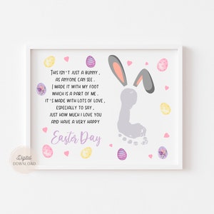Easter Poem Bunny Feet Footprint Printable Handprint Art Template New ...