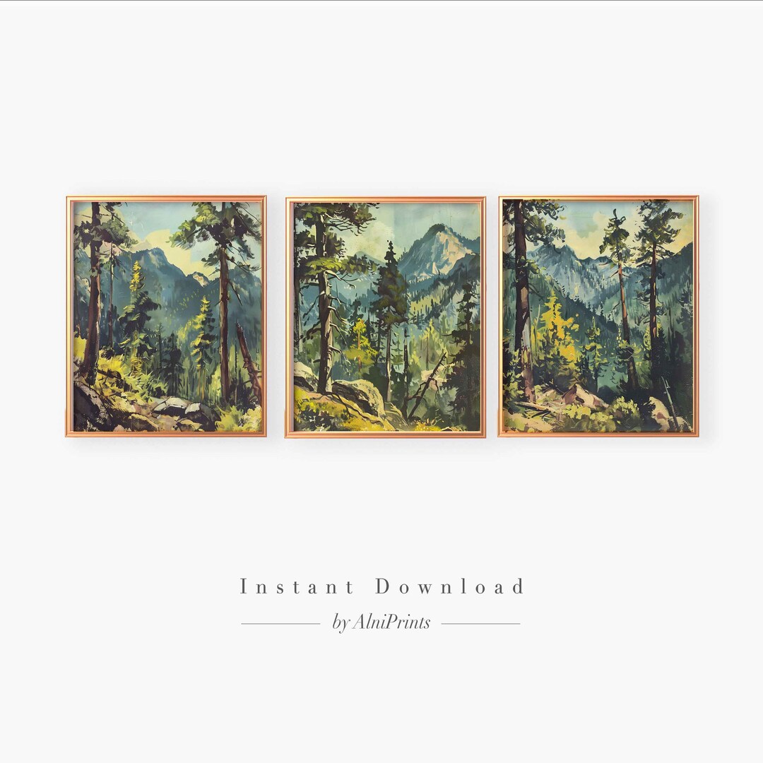 Woods Gallery Wall Art, Enchanting Forest Nursery Decor, Forest Vintage ...