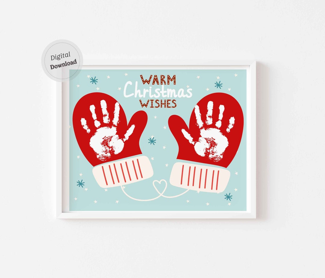 Mittens Handprint Art Download Template Kids Hands Printable Toddler ...