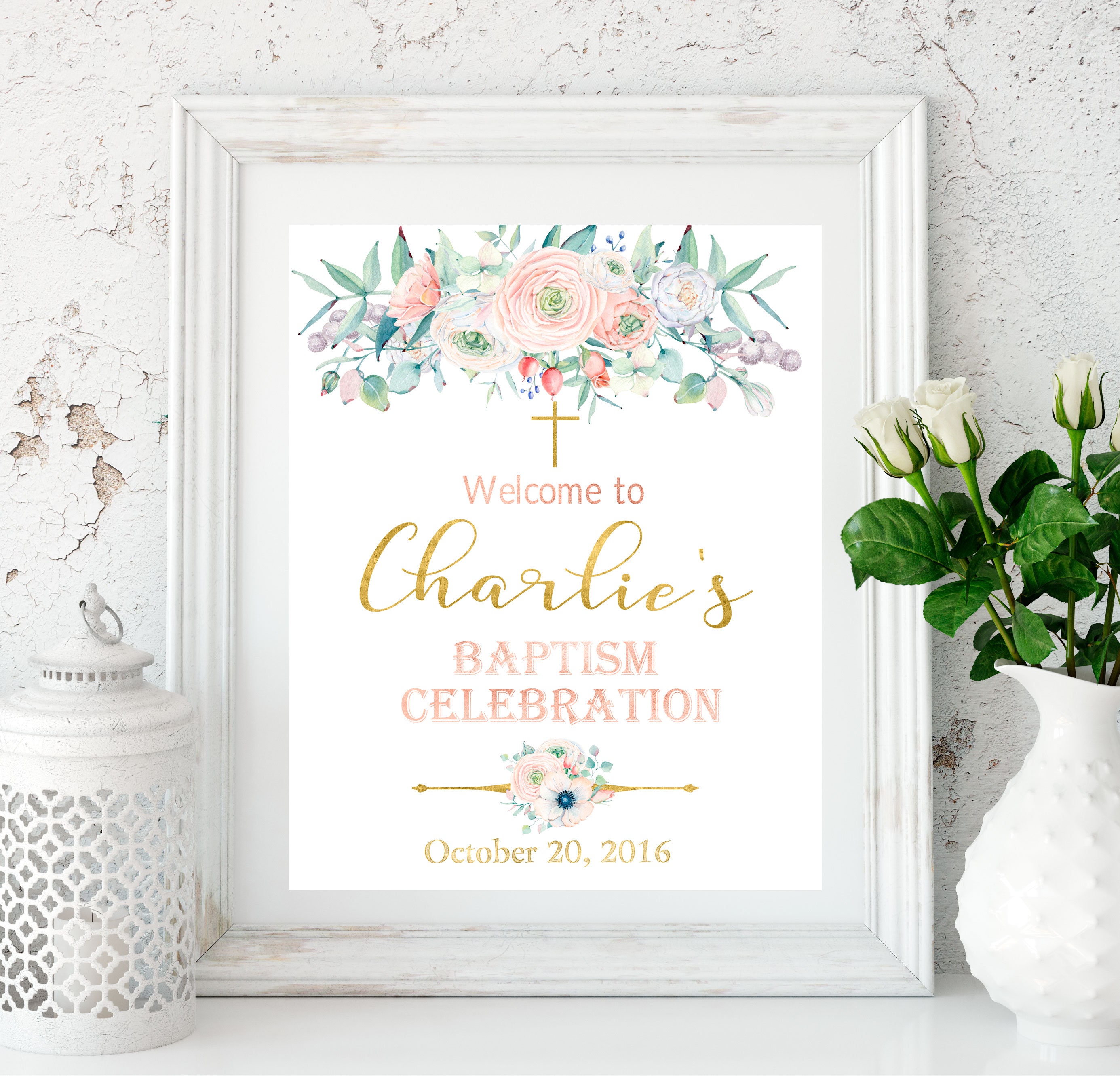 Baptism Welcome Sign Custom Baptism Sign Lilac Girl Baptism | Etsy