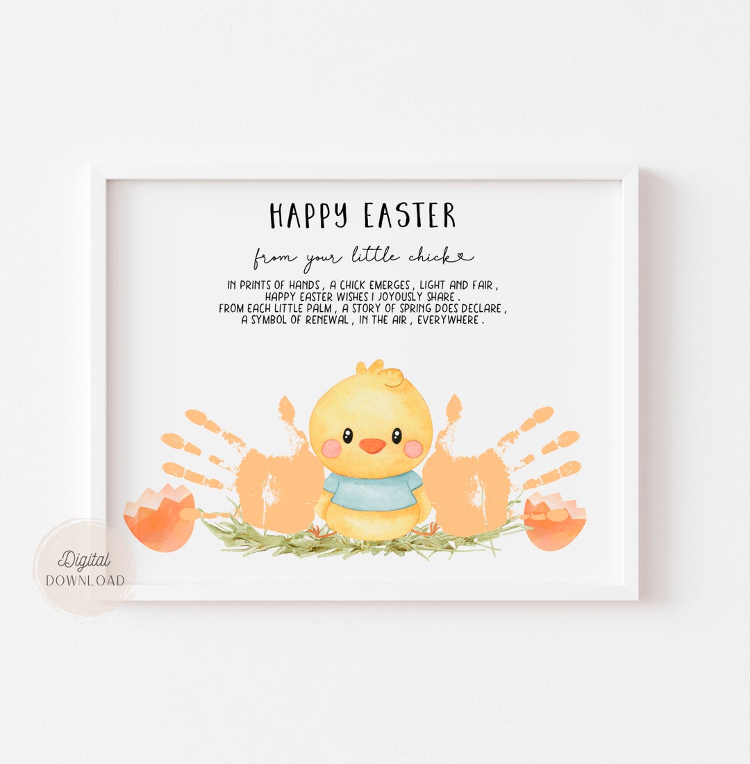 Chick Handprint, Chick Handprint Craft, Chick Handprint Card With Poem ...