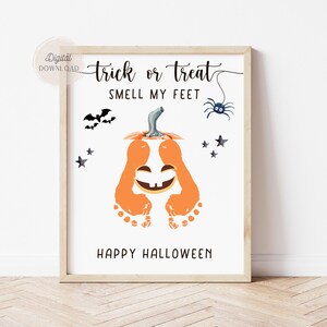 Halloween Pumpkin Footprint Art, Trick or Treat Smell My Feet Crafts ...