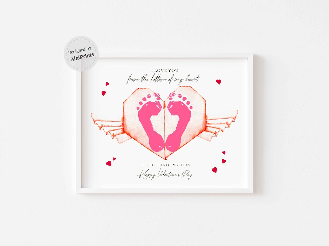 Valentine Heart Footprint Template Bottom of My Heart Poem Love Baby ...
