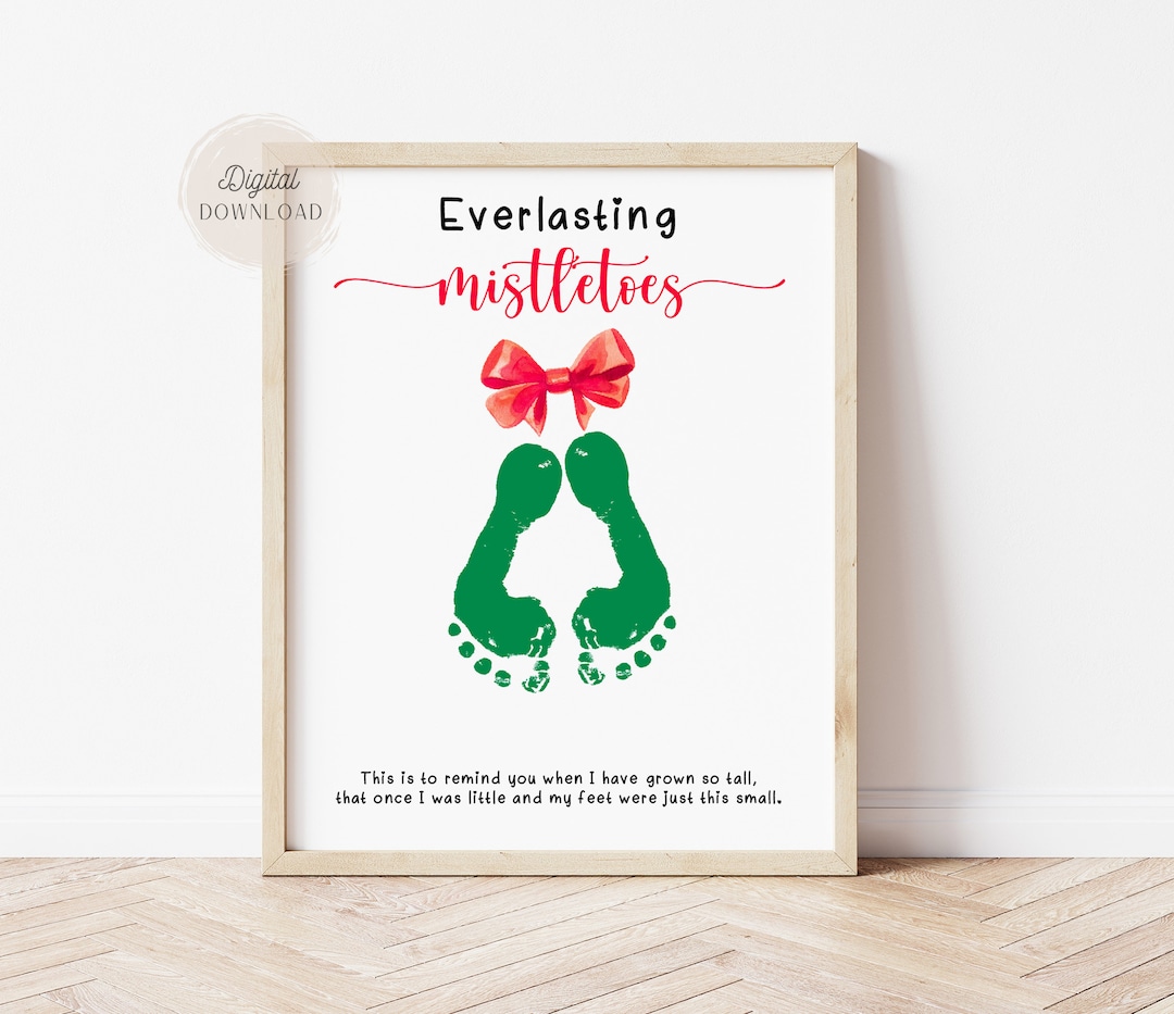 Christmas Footprint Art, Everlasting Mistletoe Footprint Poem, My First ...