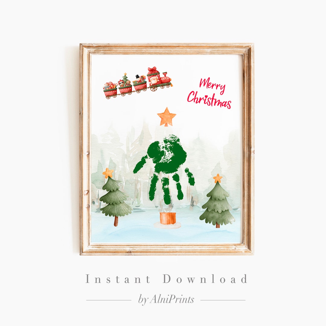 Christmas Tree Handprint, Christmas Handprint Card, Christmas Handprint ...