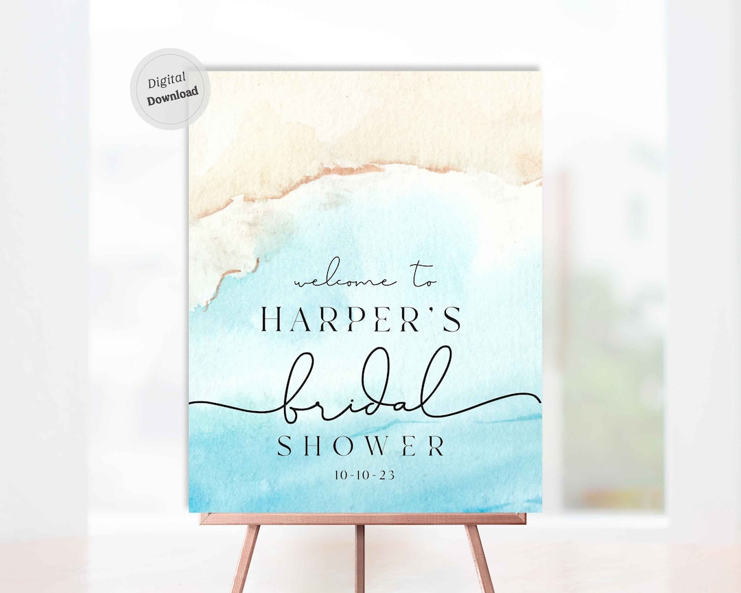 Beach Themed Bridal Shower Decorations Bridal Shower Ocean Sea Welcome ...
