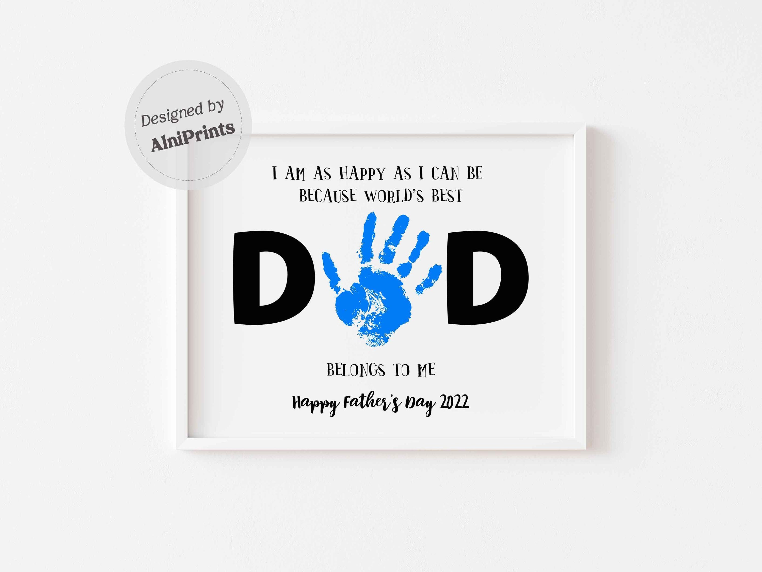 Worlds Best Dad Fathers Day Gifts Handprint Art for Daddy | Etsy