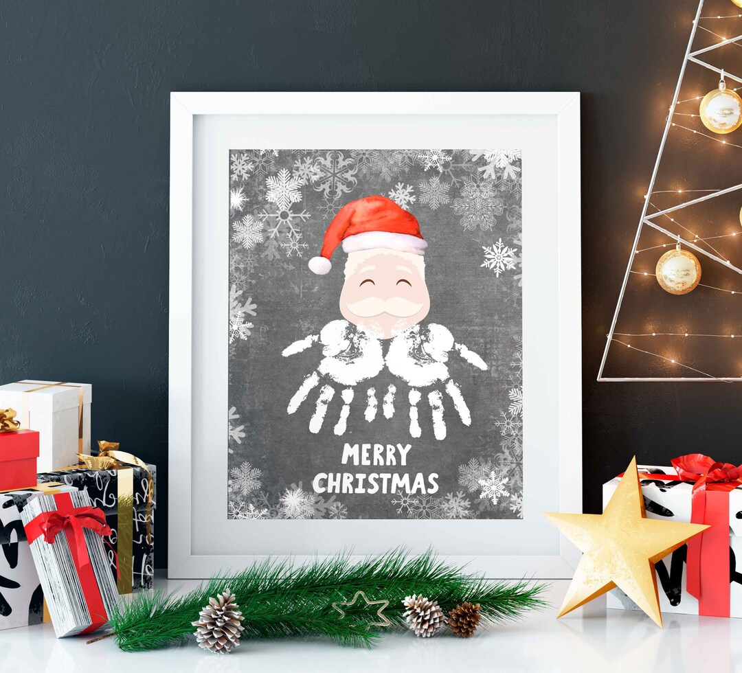 Handprint Santa Beard Art Printable Craft Templet Christmas Xmas Infant ...