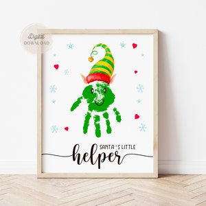 Elf Handprint Art, Christmas Handprint Card, Christmas Handprint Art ...