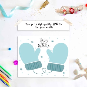 Winter Mittens Handprint Art Printable Craft Baby It's Cold Outside ...
