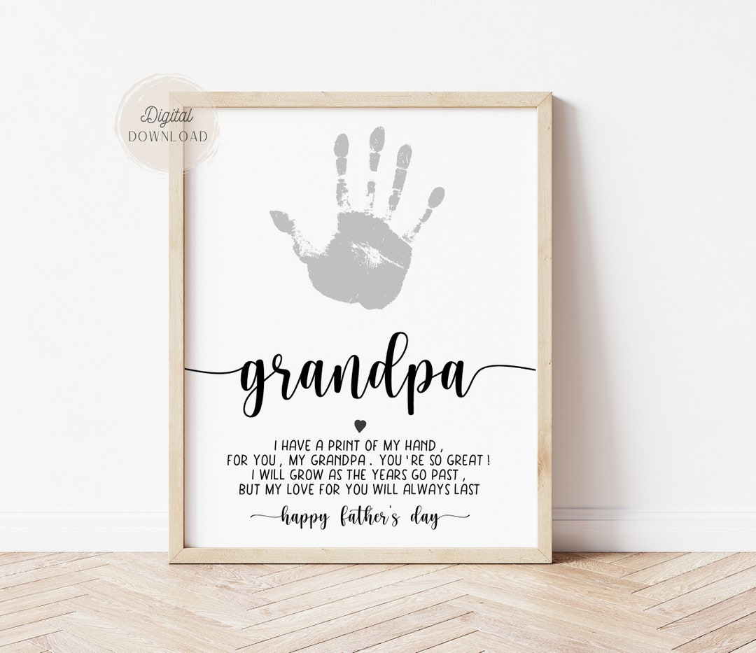 Grandpa Handprint Art Baby Hand Print With Poem Template Father's Day ...