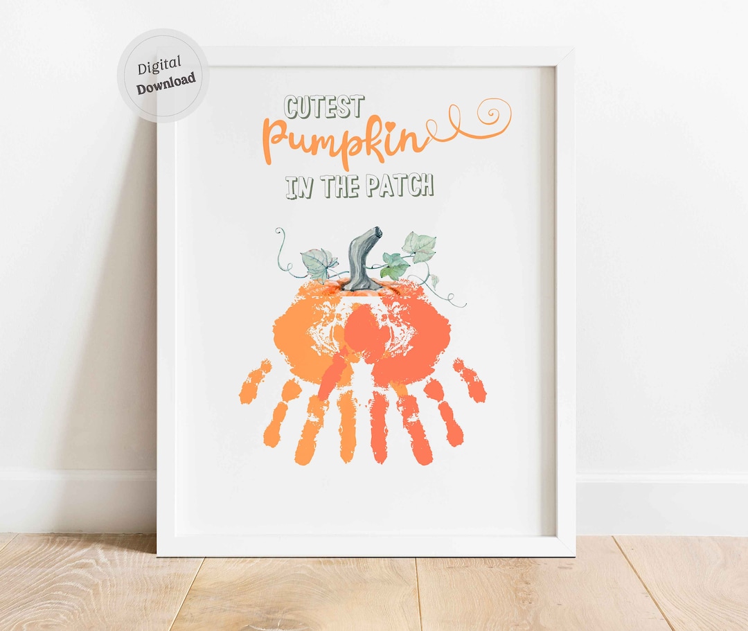 Halloween Pumpkin Handprint Art Thanksgiving Fall Crafts for Infants ...