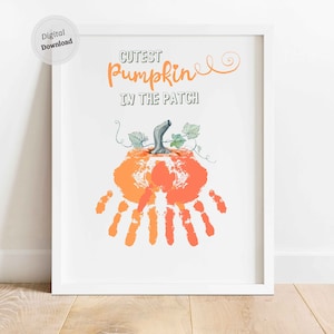 Halloween Pumpkin Handprint Art Thanksgiving Fall Crafts for Infants ...