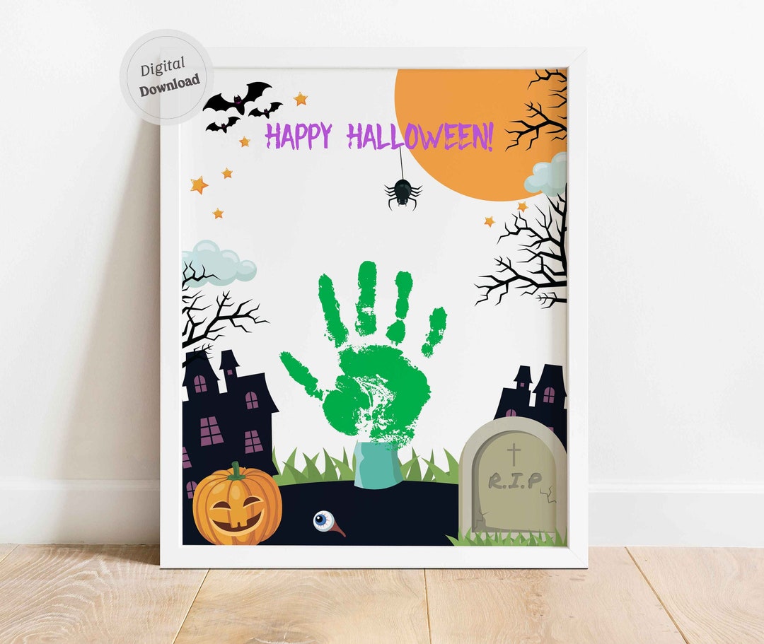 Zombie Handprint Art Activities for Preschoolers Halloween Handprint ...