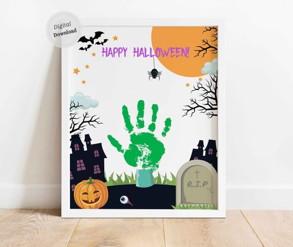 Zombie Handprint Art Activities for Preschoolers Halloween - Etsy