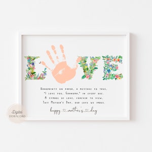 Mother's Day Handprint Poem for Grandma, Mothers Day Crafts, Mother's ...