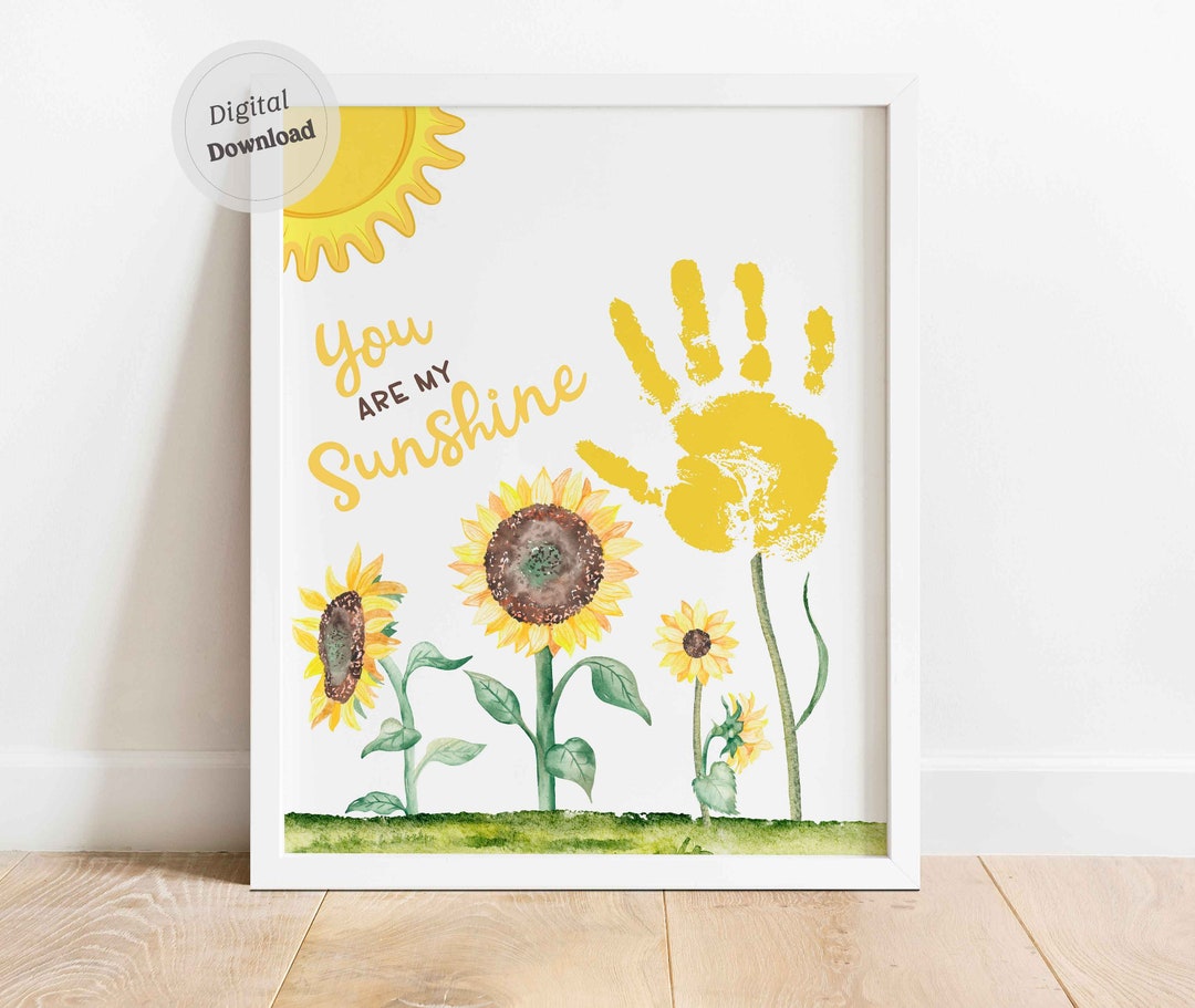 Sunflower Sunshine Handprint Printable Footprint Art Daycare Activities ...