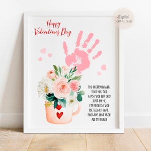 Handprint Valentine Poem - Happy Valentines Day Flowers Handprint ...