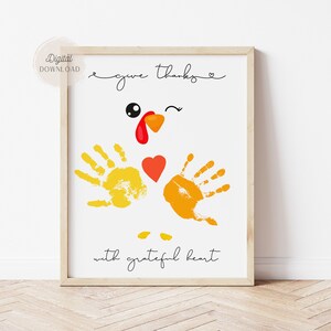 Turkey Handprint Art / Turkey Hand Craft Give Thanks - Etsy