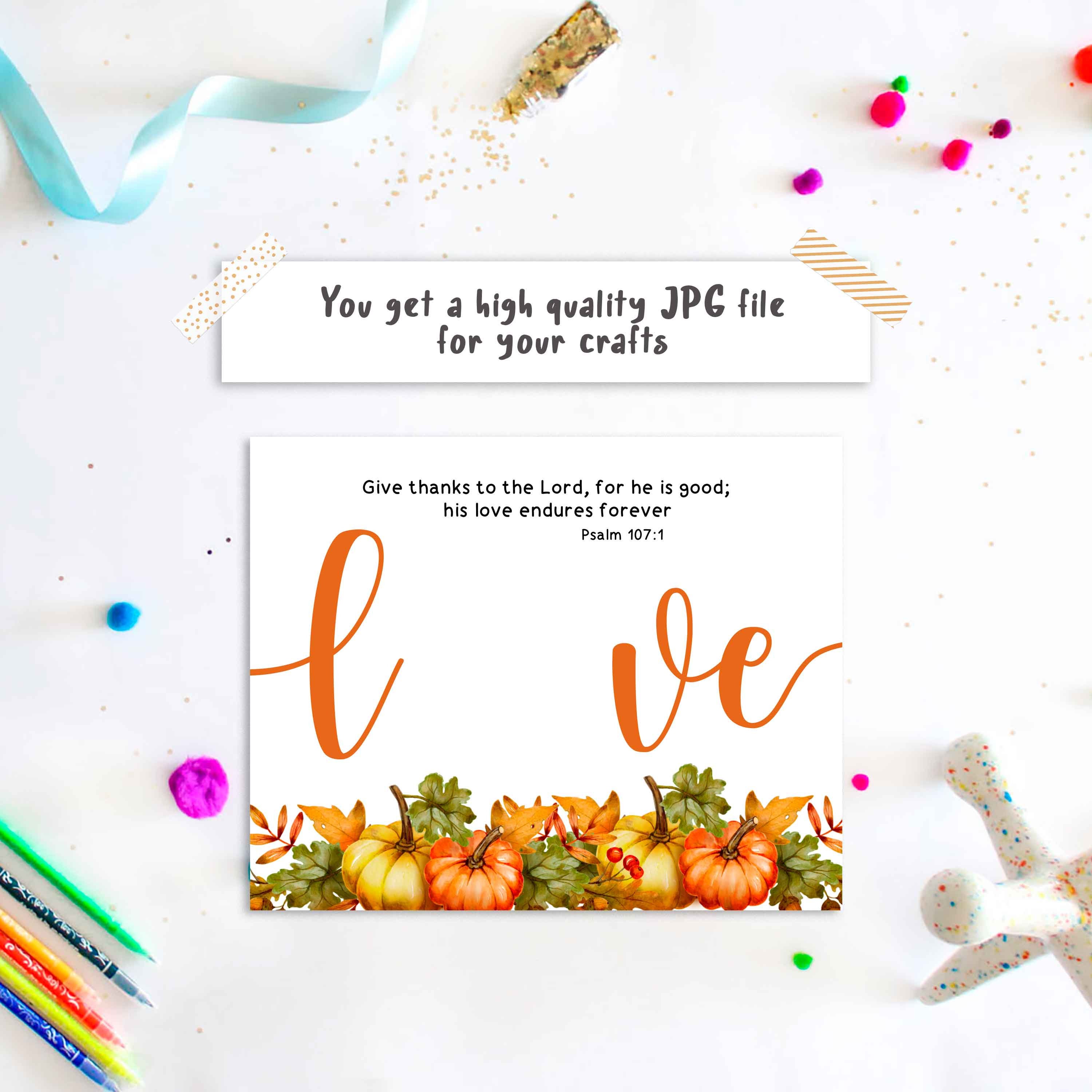 Give Thanks Psalm 107:1 Thanksgiving Love Handprint Art - Etsy