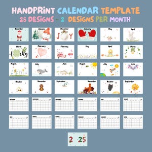 2025 Year Handprint Calendar, Printable Handprint Craft, Bundle ...