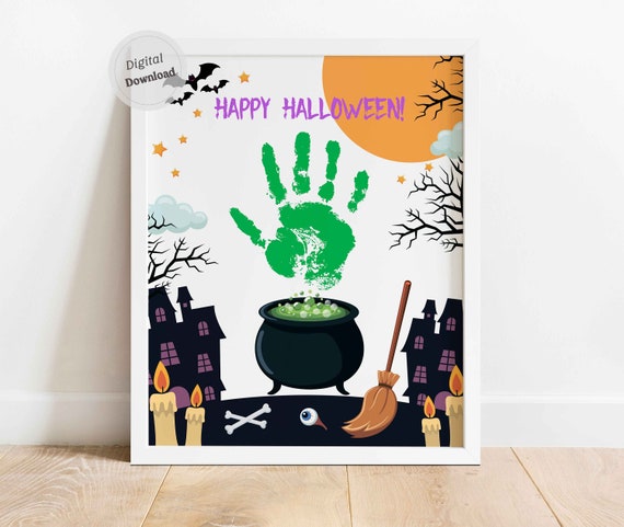 Witch Handprint Art Activities for Preschoolers Halloween - Etsy