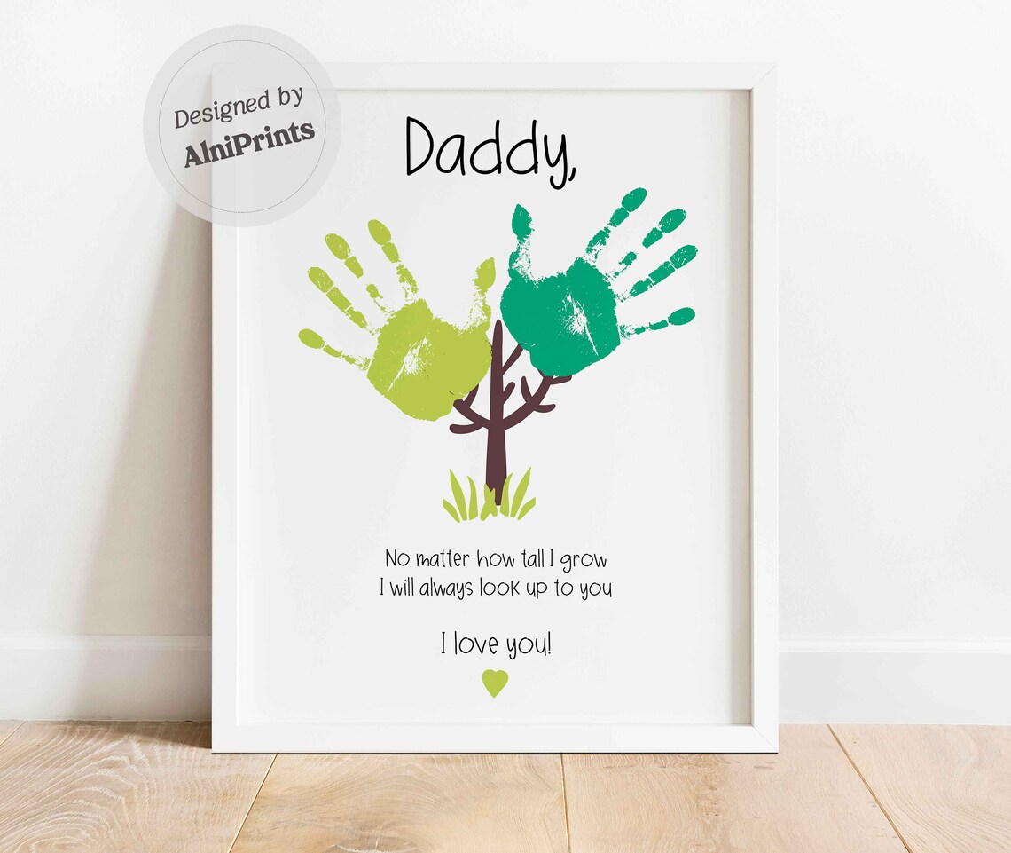 Tree Handprint Daddy Handprint Art Dad Poem From Daughter Son - Etsy