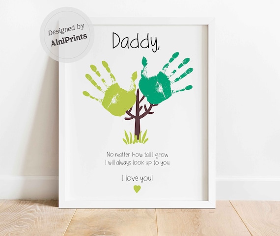 Tree Handprint Daddy Handprint Art Dad Poem From Daughter Son - Etsy