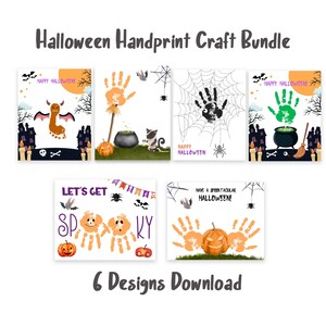 Halloween Handprint Footprint Art Crafts Printable Template Kids ...